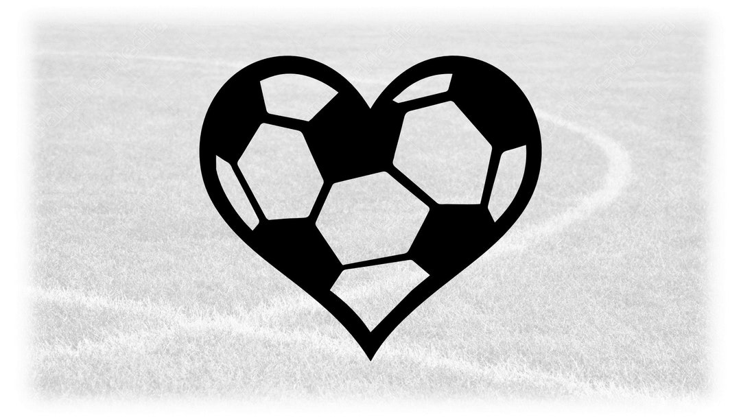 Sports Clipart: Black Heart Shaped Soccer Ball - Heart With Soccer Ball ...