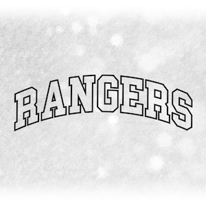 Sports Clipart: Bold Black "rangers" Team Mascot Name in College ...