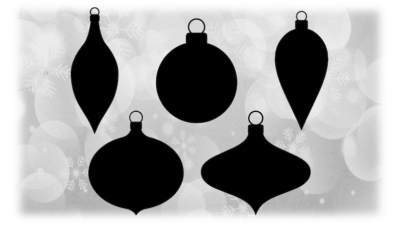 Holiday Clipart: Value Pack Bundle - Five Black Solid Christmas Tree ...