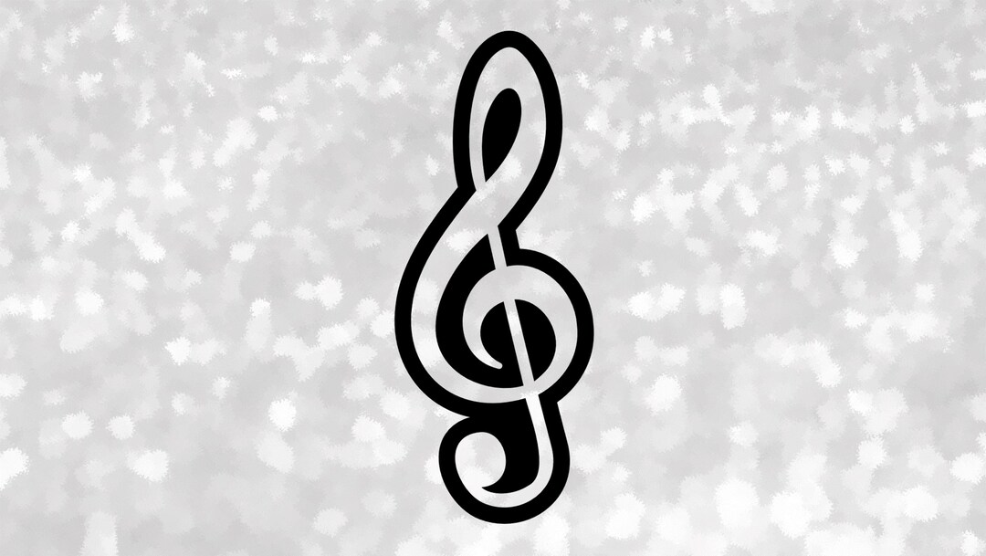 Entertainment Clipart: Large Treble Clef Music Symbol Cutout of Black ...