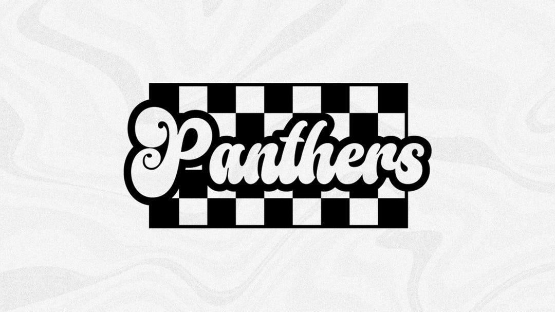 Sports Clipart: Team Mascot Name "panthers" in Groovy Style Cutout of ...