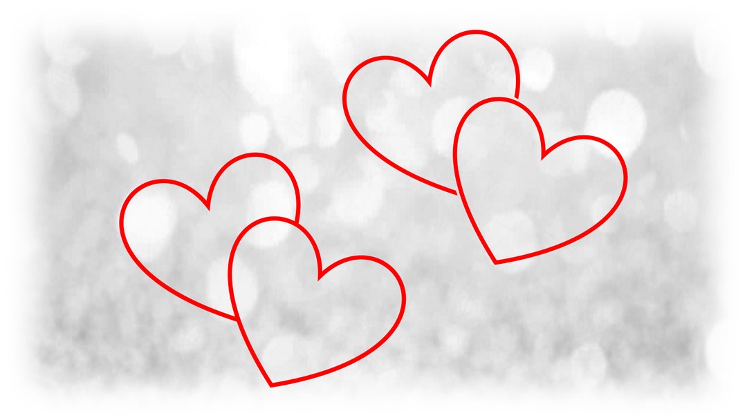 Holiday Clipart: Two or Double Hand Drawn Red Valentine Heart Outlines ...