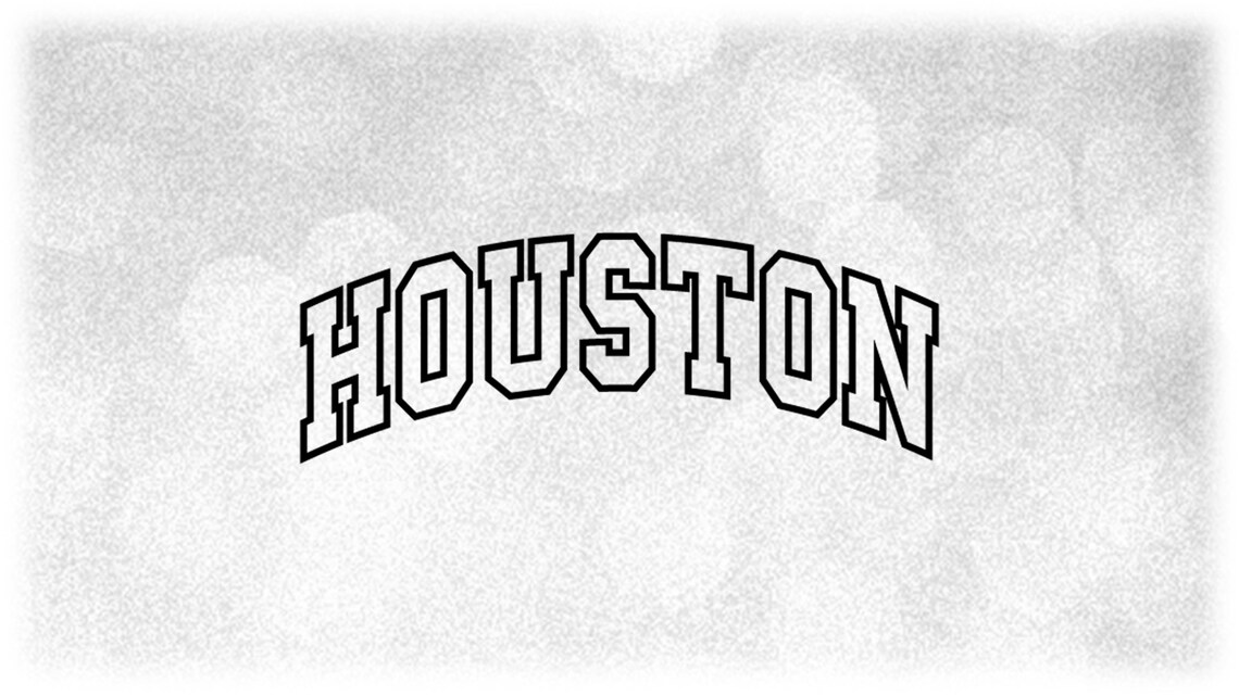 Geography Clipart: Black Outlined Arched Word "houston" for City in ...
