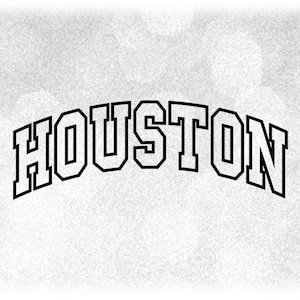 Geography Clipart: Black Outlined Arched Word "houston" for City in ...