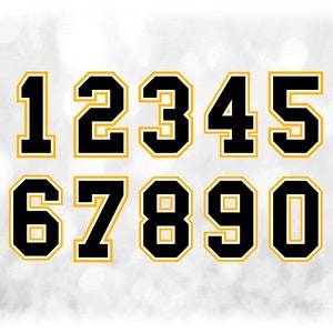 Sports Clipart: Jersey Number Templates Grouped on Single Sheet - Black ...