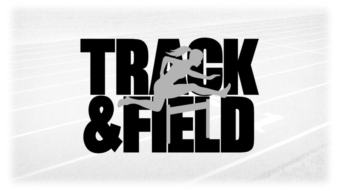 Sports Clipart: Black Words "track & Field" With Overlay Gray Female ...