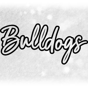 Sports Clipart: Script Cursive Style "bulldogs" Team Mascot Name Cutout ...