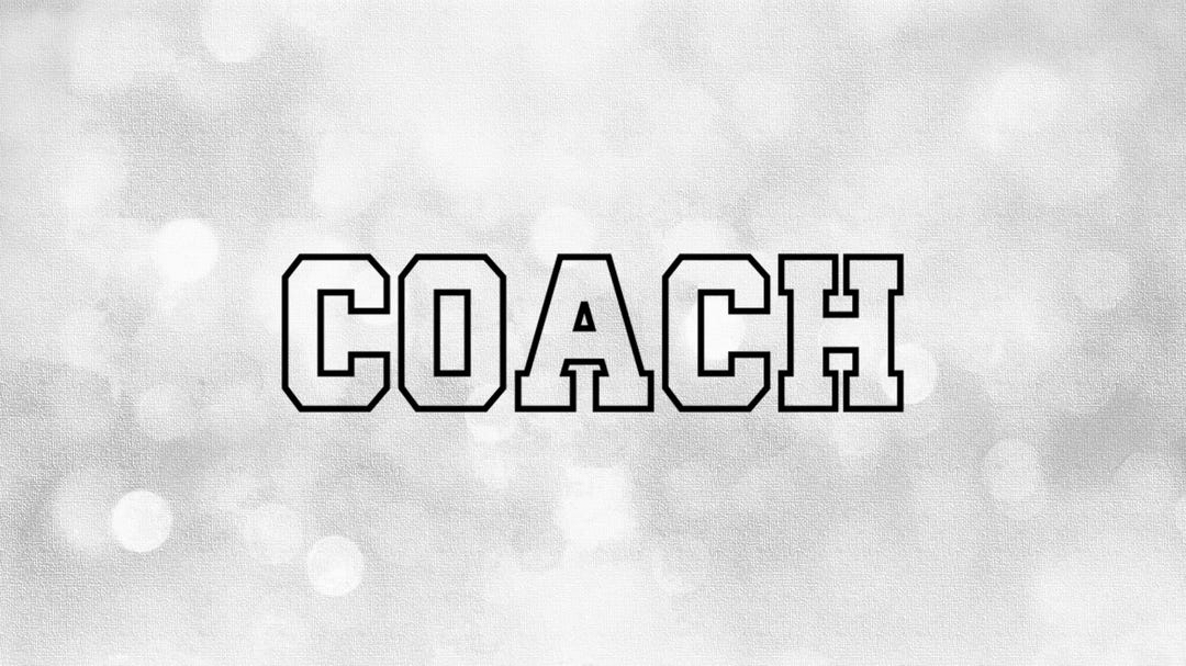 Sports Clipart: Black Word coach in Bold Collegiate Type Outline for ...