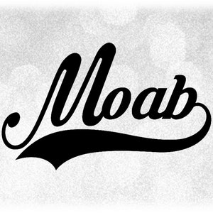 Geography Clipart: Black Word moab in Fancy Print - Etsy