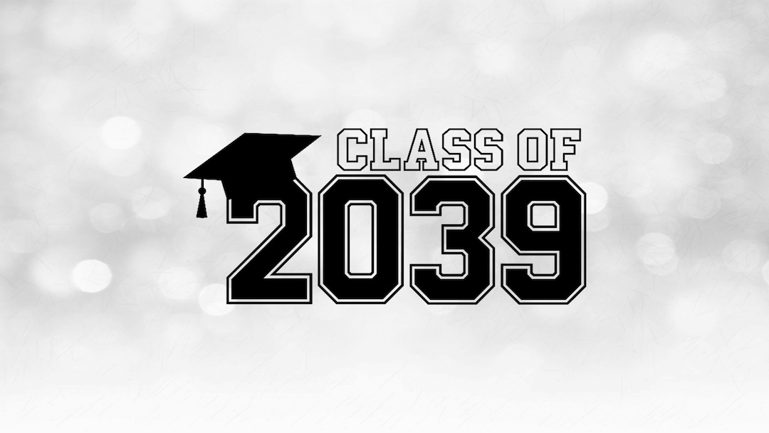 Educational Clipart: Class of 2039 in Bold Black College Style Letters ...