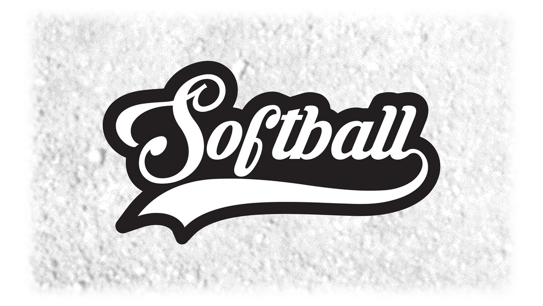 Sports Clipart: Black / White Layered Word "softball" in Fancy ...