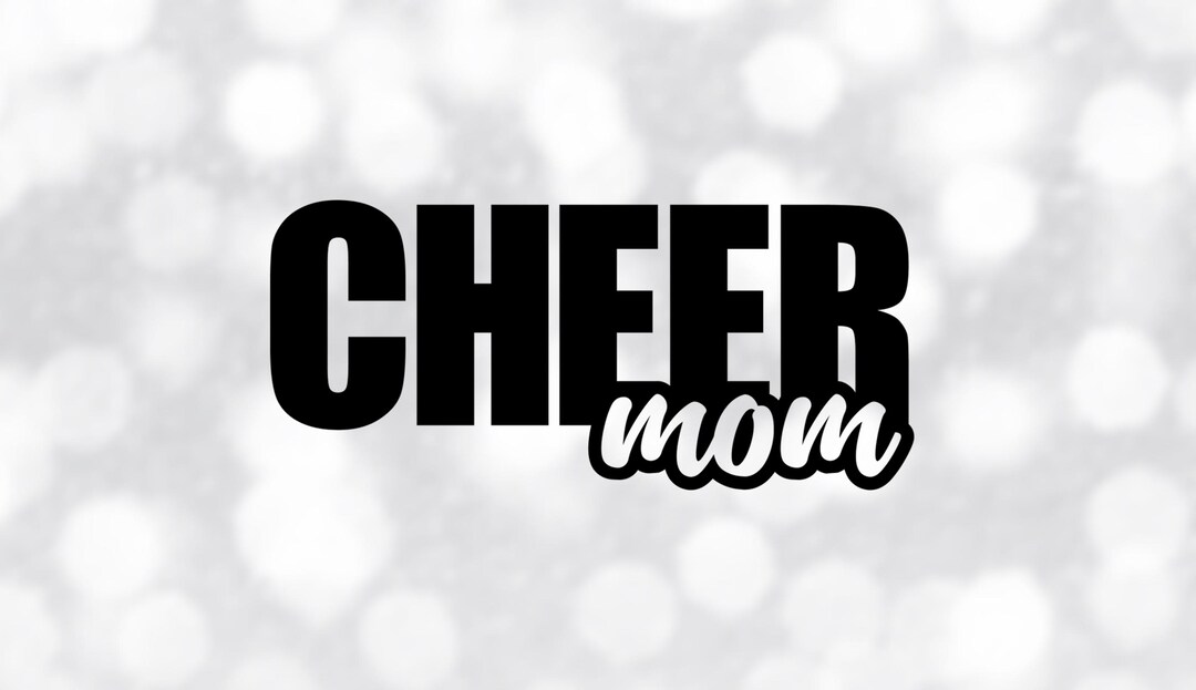 Sports Clipart: Black Bold Word "cheer" With Script Word "mom" Cutout ...