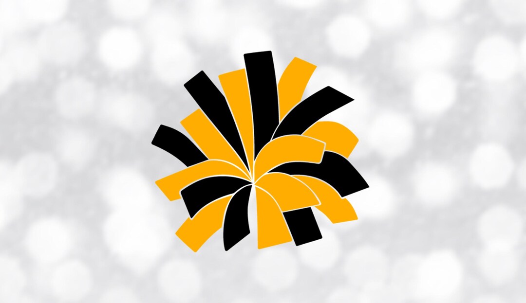 Sports Clipart: Black and Gold Cheerleader Pom Pom in School Colors for ...