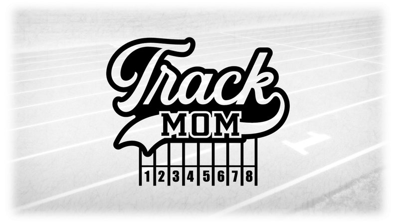 Sports Clipart: Black Word "track" With "mom" Cutout of Swoosh Over 8 ...