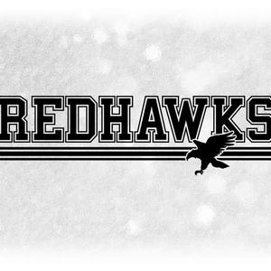 Sports Clipart: Black Bold "redhawks" Team Name in Varsity Style Above ...
