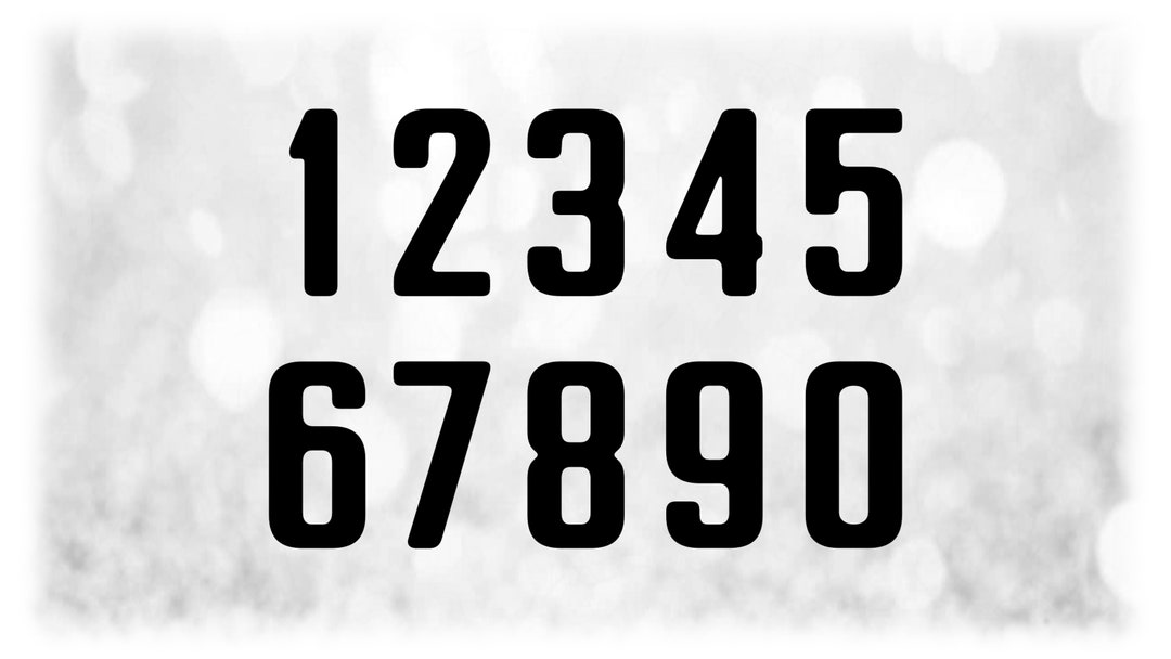 Sports: Jersey Number Templates Grouped on ONE Single Sheet - Black ...