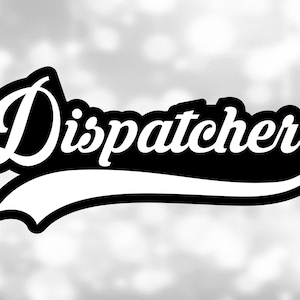 Sports Clipart: White Word dispatcher in Fancy Script With Baseball ...