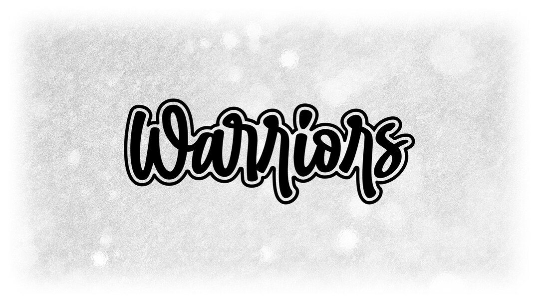 Sports Clipart: Black Bold "warriors" Team Mascot Name in Fun Script ...