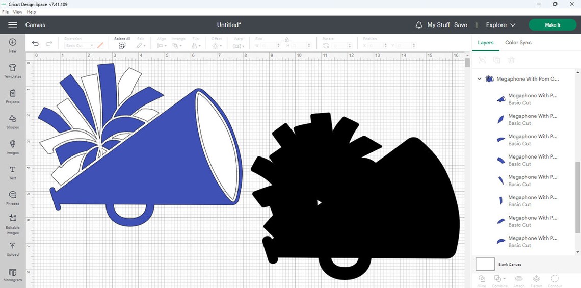 Sports Clipart: Blue & White Cheerleader Megaphone With Pom Pom on ...