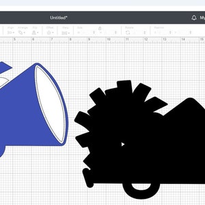 Sports Clipart: Blue & White Cheerleader Megaphone With Pom Pom on ...