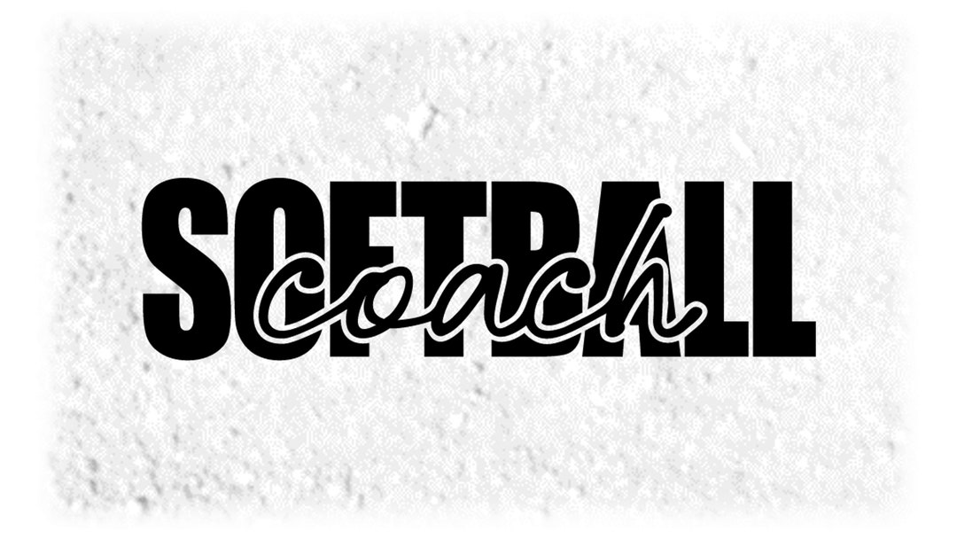 Sports Clipart: Black Bold Print Word softball With Script Word coach ...