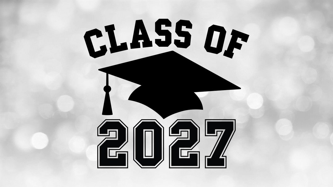 Educational Clipart: Black Class of 2027 Arched College Style Letters ...
