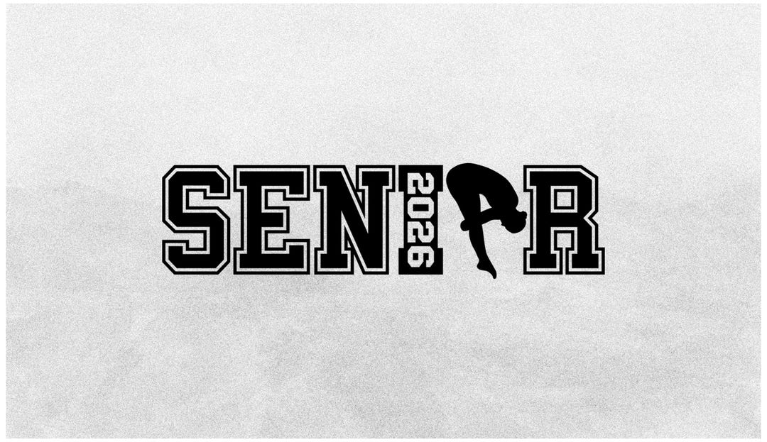 Sports Clipart: Black Word "senior" in Collegiate Style With Year 2026 ...