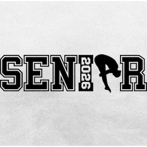 Sports Clipart: Black Word "senior" in Collegiate Style With Year 2026 ...
