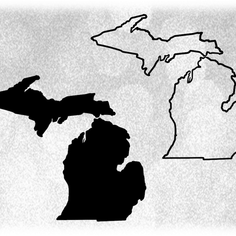 Michigan Silhouette - Etsy