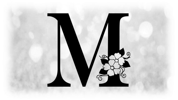 Word Clipart: Black Formal Capital Letter m With | Etsy