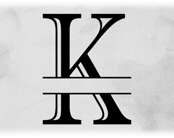 K Split Monogram Svg | Etsy