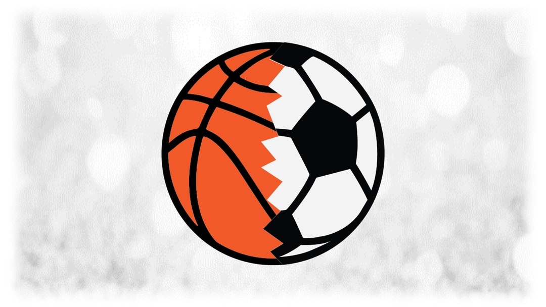 Sports Clipart: Cracked Half Sports Balls, Left Half Orange/black ...