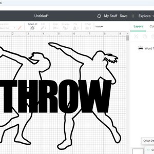 Sports Clipart: Track & Field Black Word throw W/ Female Discus and ...