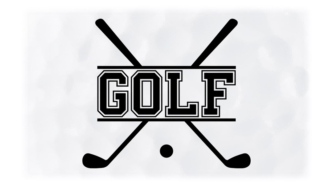 Sports Clipart: Black Crossed Clubs and Ball With Bold Word "golf" for ...