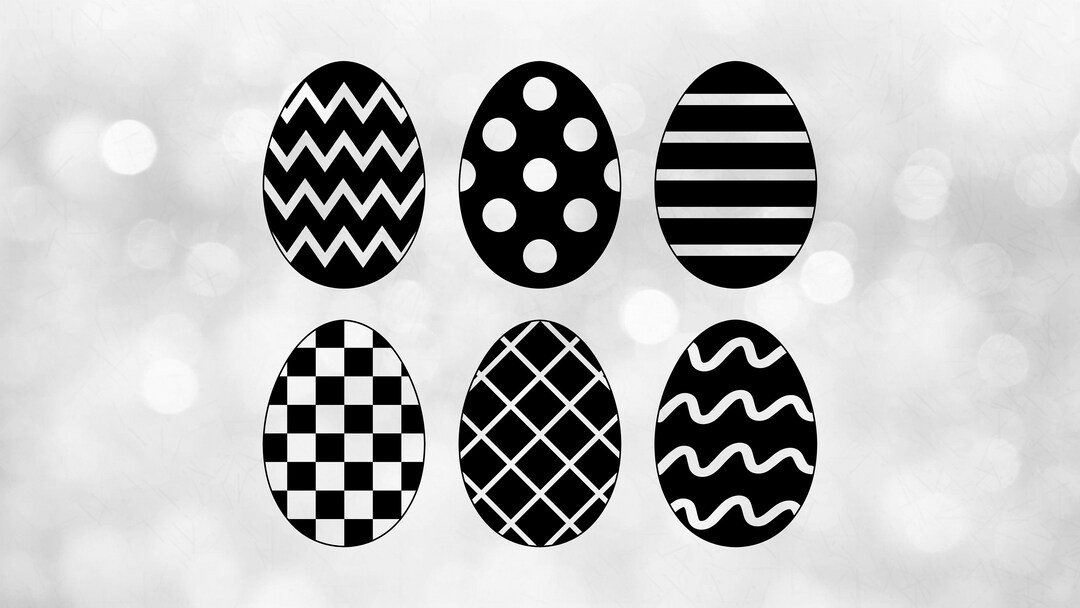 Holiday Clipart: Six Easter Egg Patterns Polka Dots, Squiggles, Stripes ...