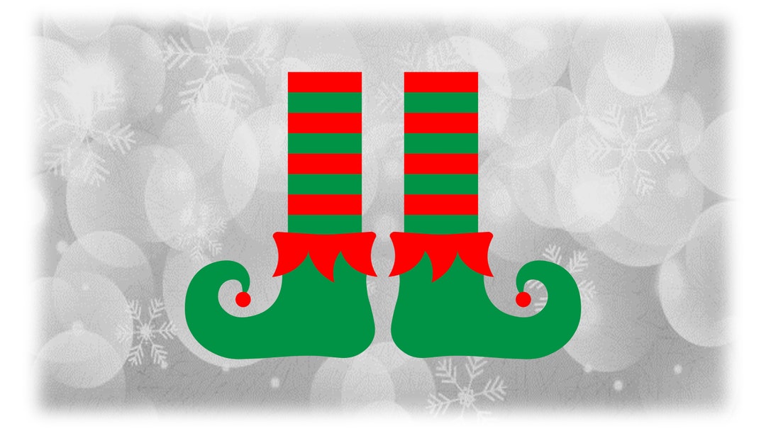 Holiday Clipart: Two Green Elf Legs/socks and Shoes With Red Trim and ...