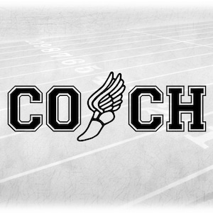 Sports Clipart: Black Word "coach" in Collegiate Block Type W/ Wing ...
