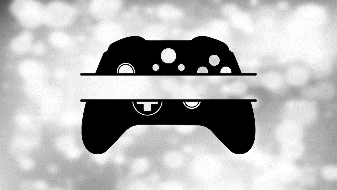 Games Clipart: Black Split Name Frame Video Game Controller With ...