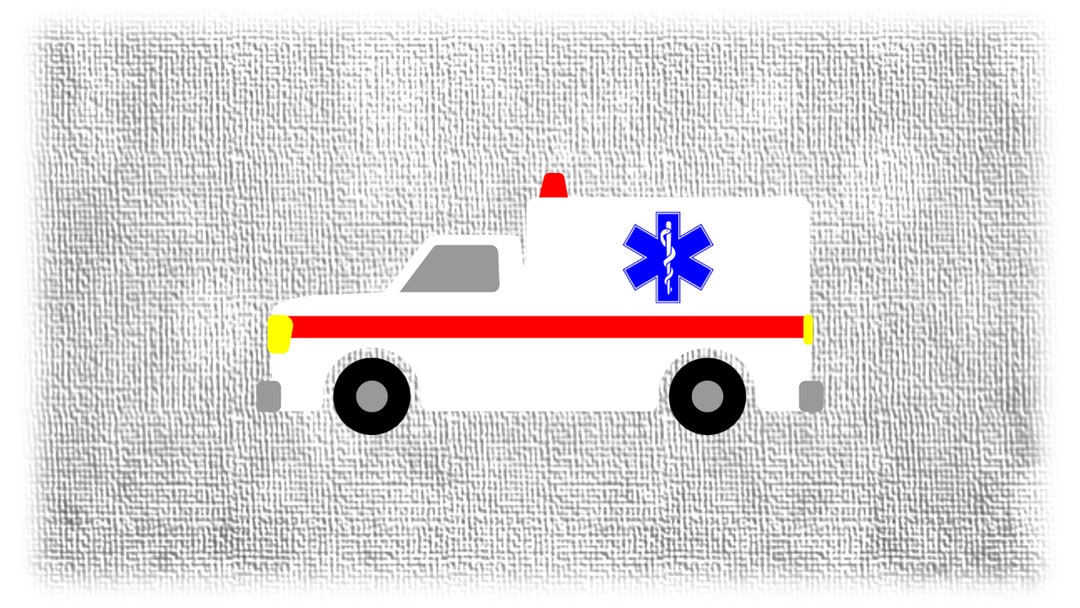 Medical Clipart: Simple Ambulance Emergency EMT EMS Vehicle in White ...