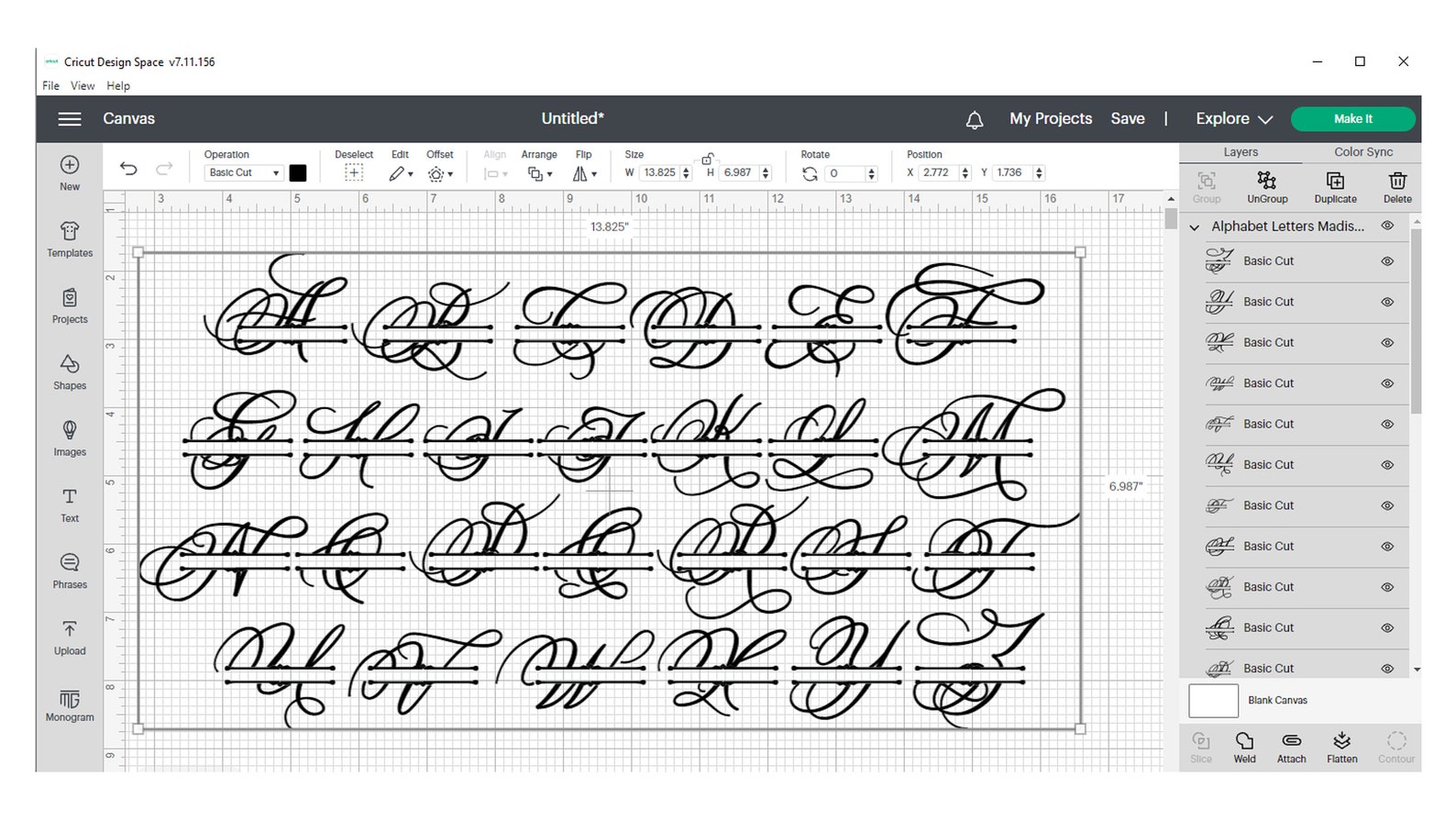 Word Clipart: Fancy Script Split Monogram Name Frame Letters - Etsy