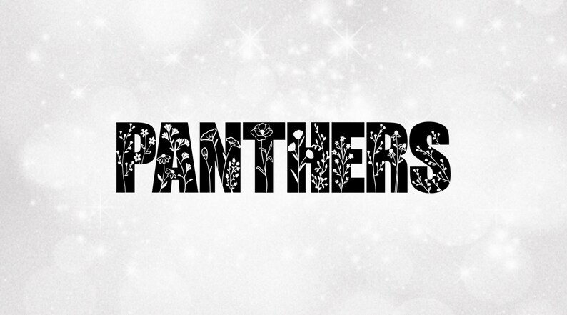 Sports Clipart: Bold Black Team Mascot Name "panthers" With Patch of ...