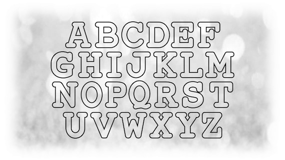 Word Clipart: Rounded Black Alphabet Letter Templates Grouped - Etsy