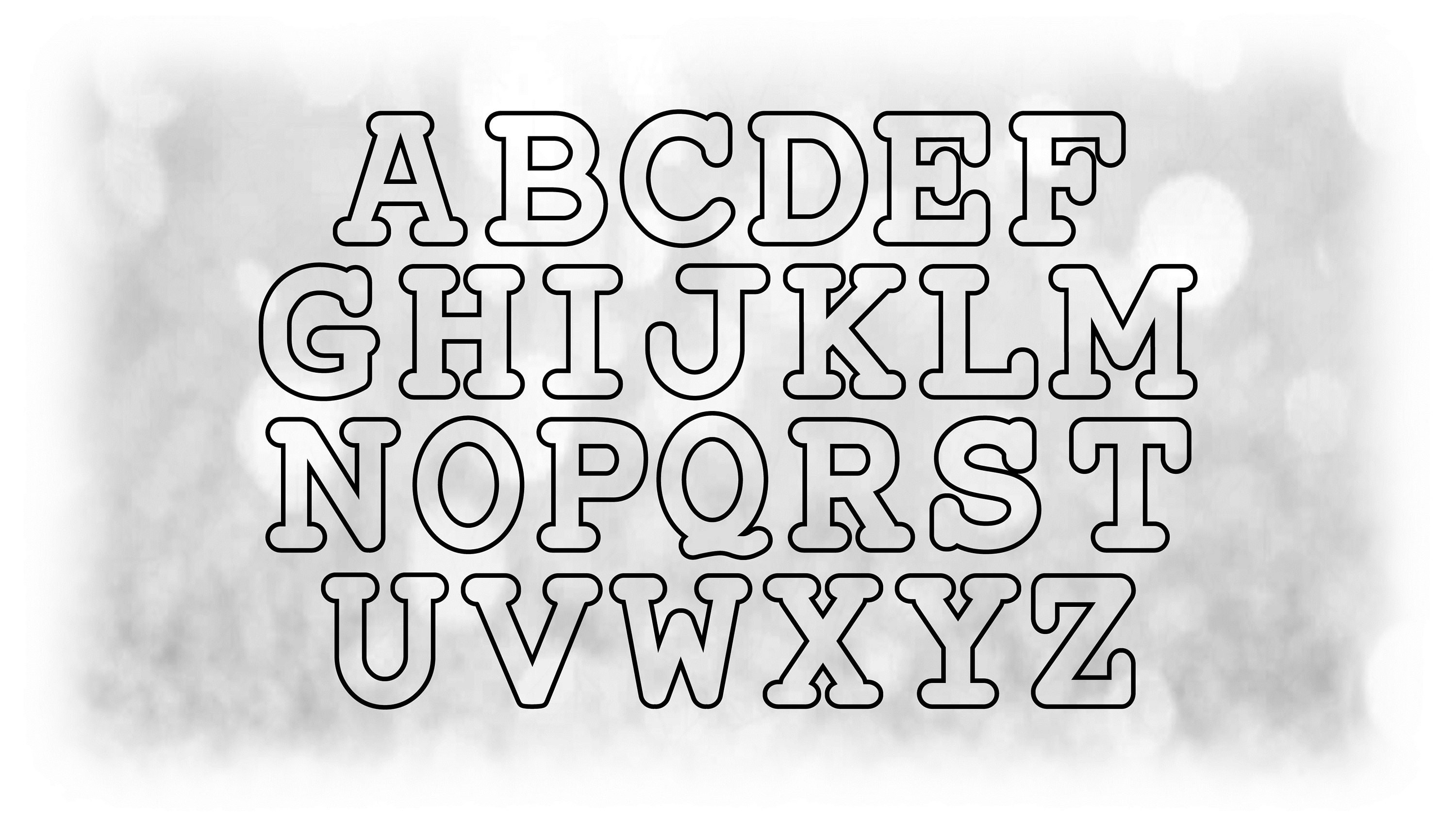 Word Clipart: Rounded Black Alphabet Letter Templates Grouped on ONE ...