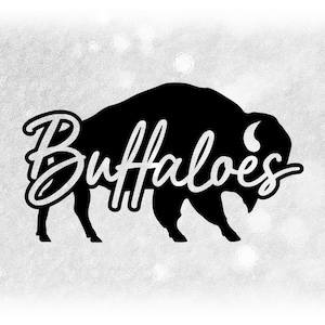 Sports Clipart: Black Script "buffaloes" Team Name Cutout of Silhouette ...