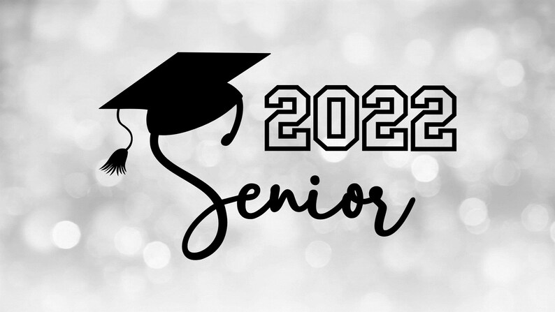 Educational Clipart: Black Fancy Script Word Senior With - Etsy