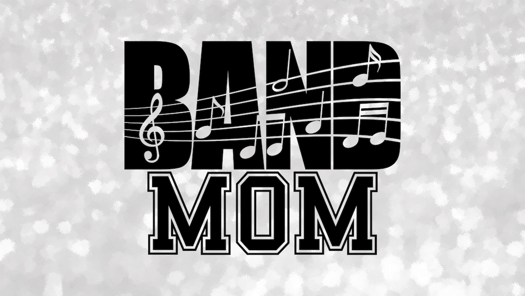 Sports Clipart: Black Bold Word "band" With Swirling Music Notes Cutout ...