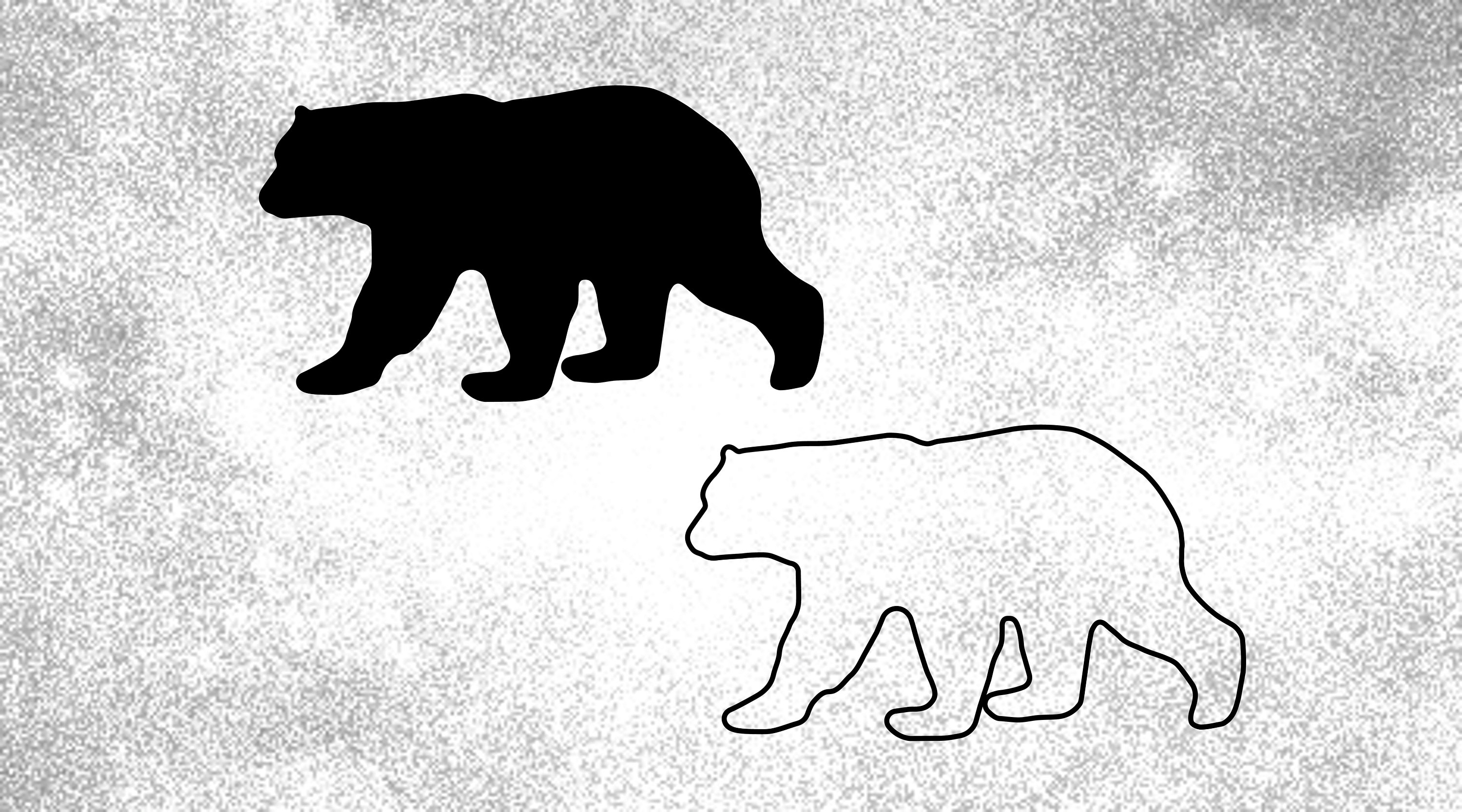 Animal Clipart: Simple Black Polar Bear Silhouette in Solid - Etsy