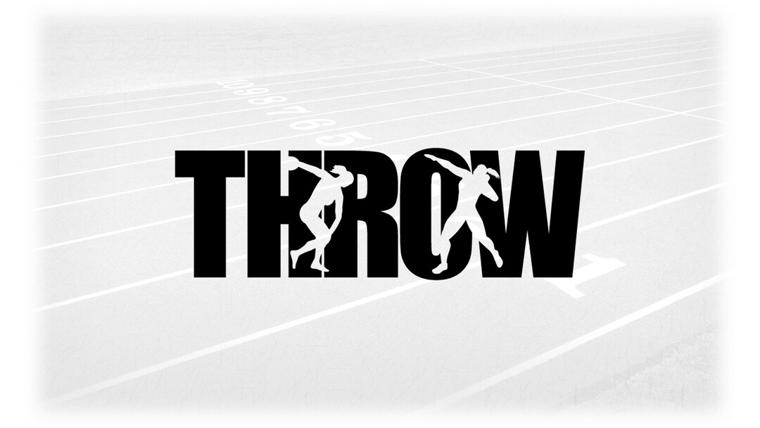 Sports Clipart: Track & Field Black Word throw W/ Female Discus and ...