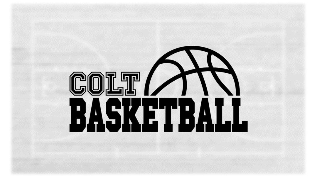 Sports Clipart: Black Team Mascot Name "colt" With Half Basketball and ...