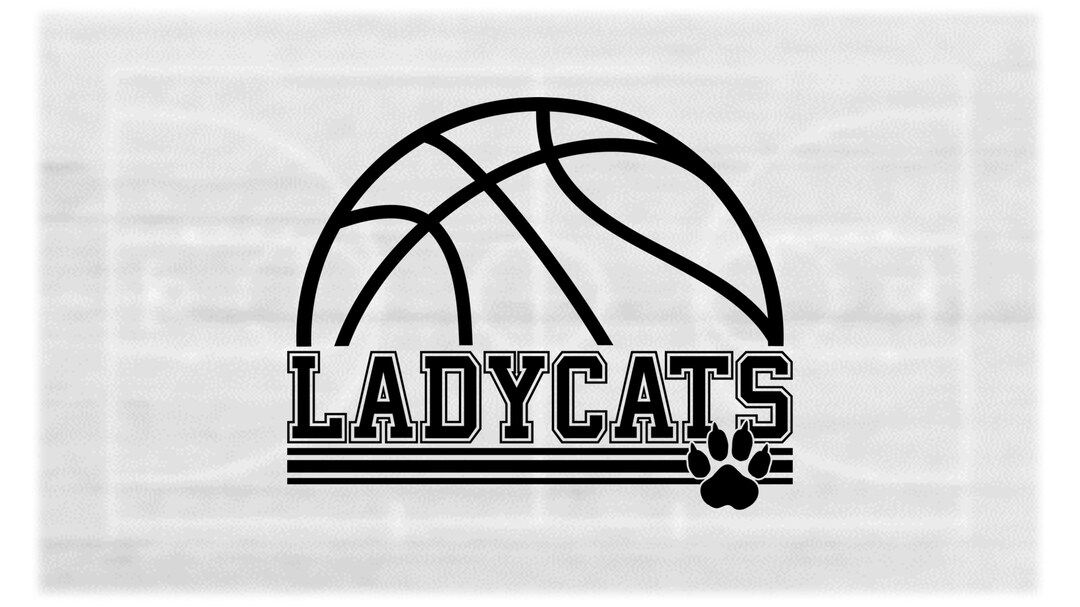 Sports Clipart: Black Half Basketball and "ladycats" Varsity Team ...